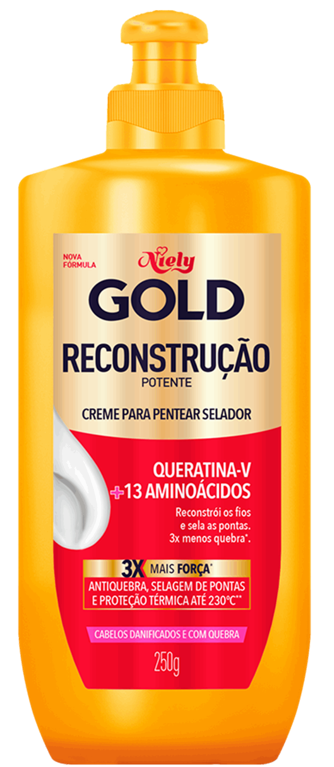 Creme Niely Gold reconstrução potente: 250ml de força | Fique Diva