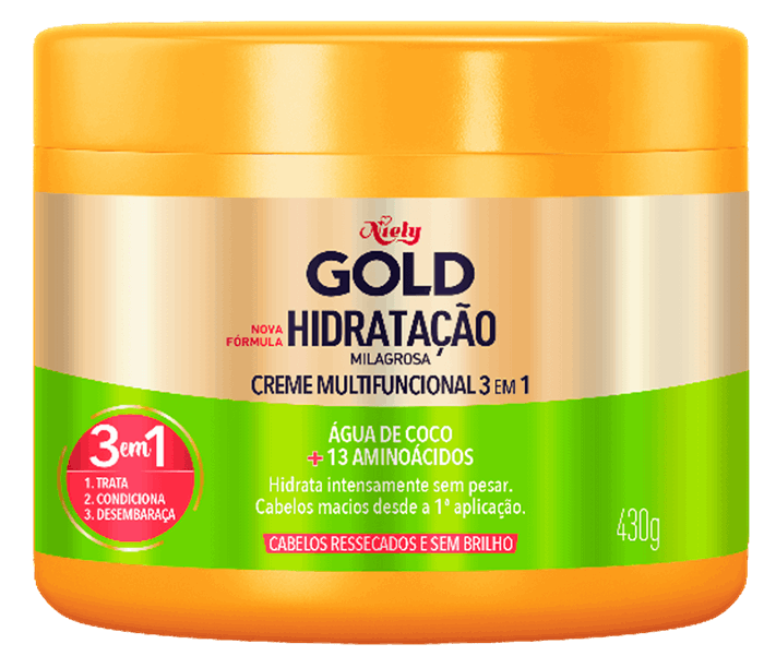 Niely Gold: creme hidratação milagrosa 430g | Fique Diva