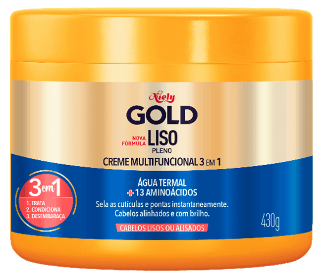 Creme de Tratamento Niely Gold Liso Pleno 430g | Fique diva