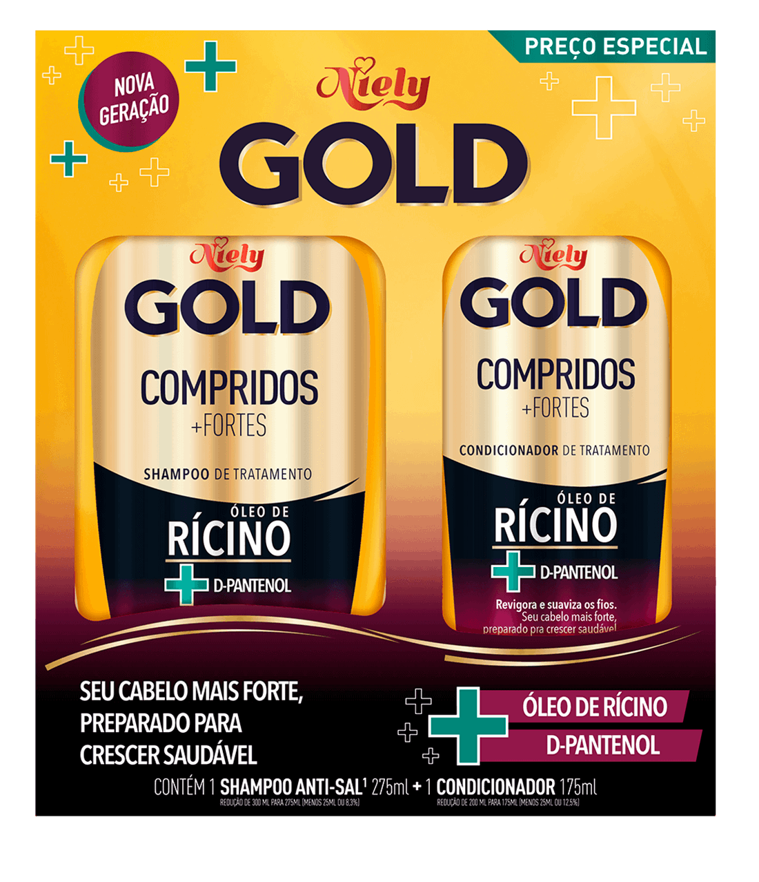 Kit Niely Gold: Tratamento Completo para Cabelos Compridos