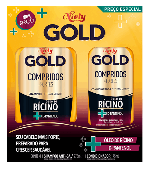 Kit Niely Gold: Tratamento Completo para Cabelos Compridos