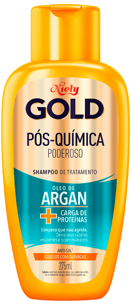 Shampoo Niely Gold Pós-Química Poderoso 275ml | Fique diva