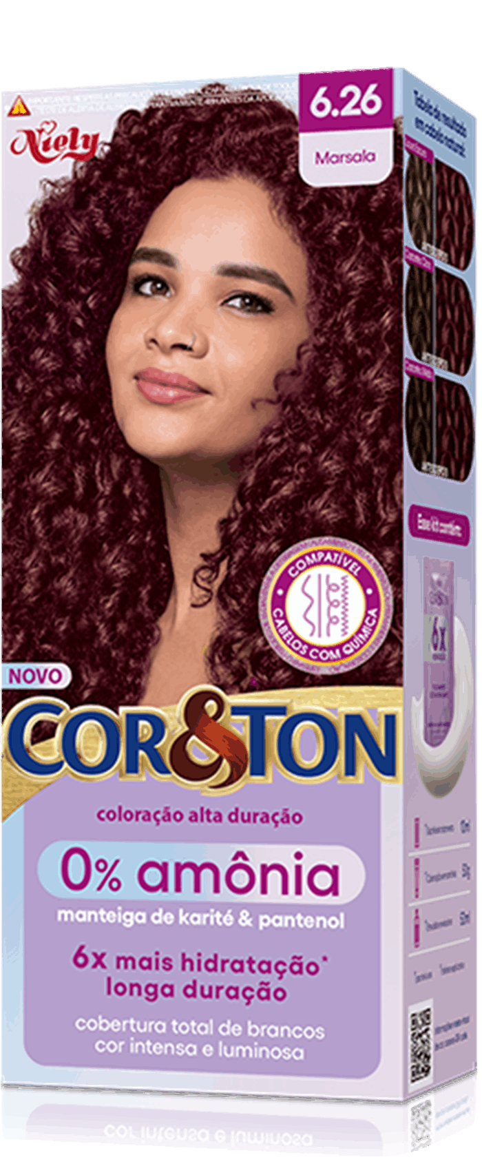 Cor&Ton Marsala 6.26 0% Amônia: ruivo marsala intenso