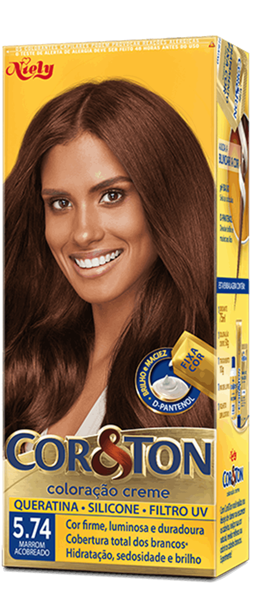 Cor&Ton Marrom Acobreado 5.74 para cabelo | Niely - Fique Diva