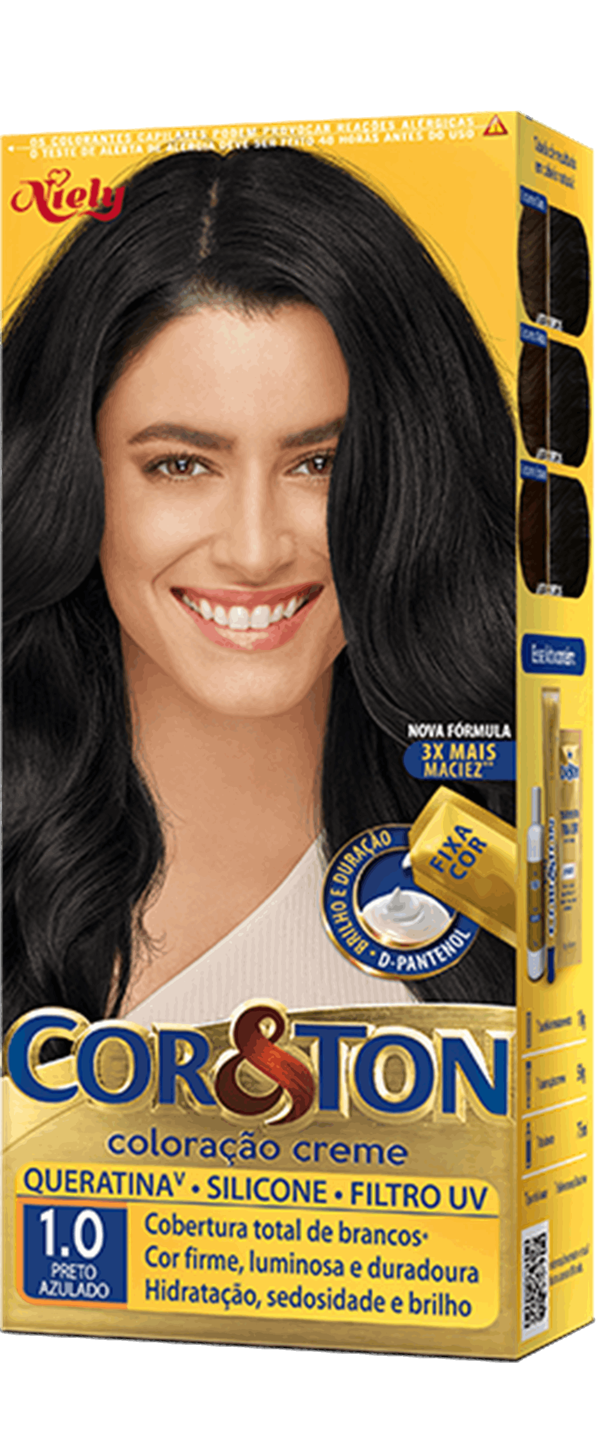 Cor&Ton Preto Azulado 1.0 para cabelo | Niely - Fique Diva