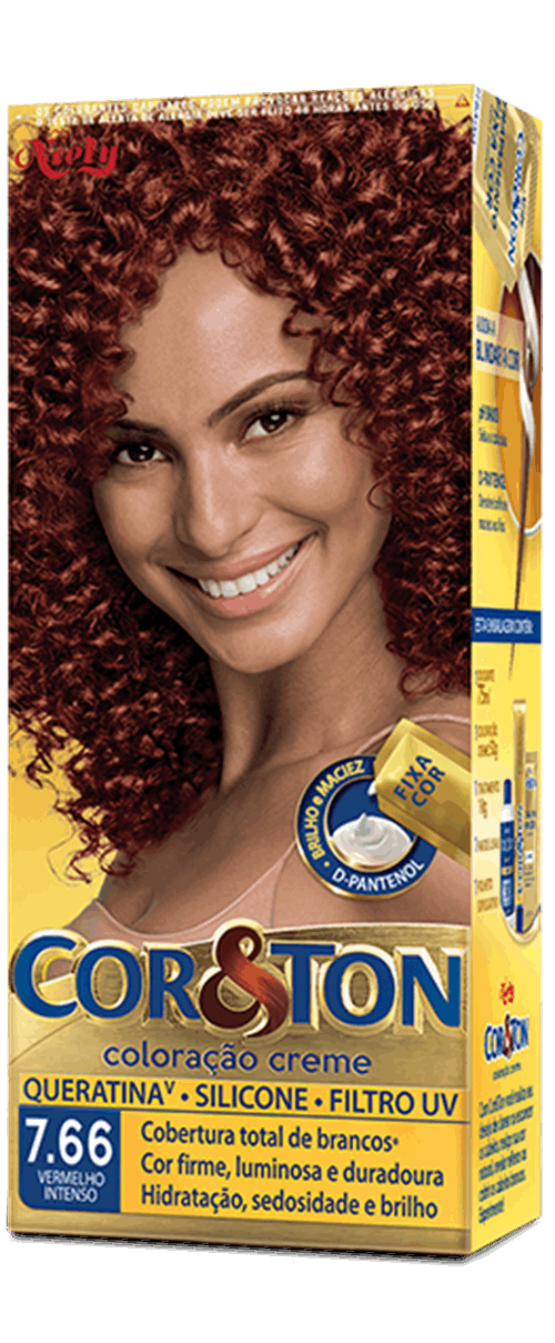 Cor&Ton Vermelho Intenso 7.66 para cabelo | Niely - Fique Diva