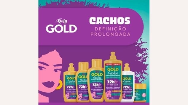 Niely Gold Cachos: definição prolongada para crespo e cachos